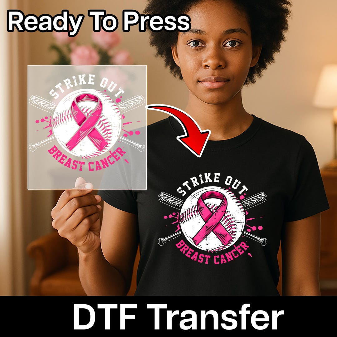 Breast Cancer Awareness Baseball DTF Transfer for Teams & Supporters ...
