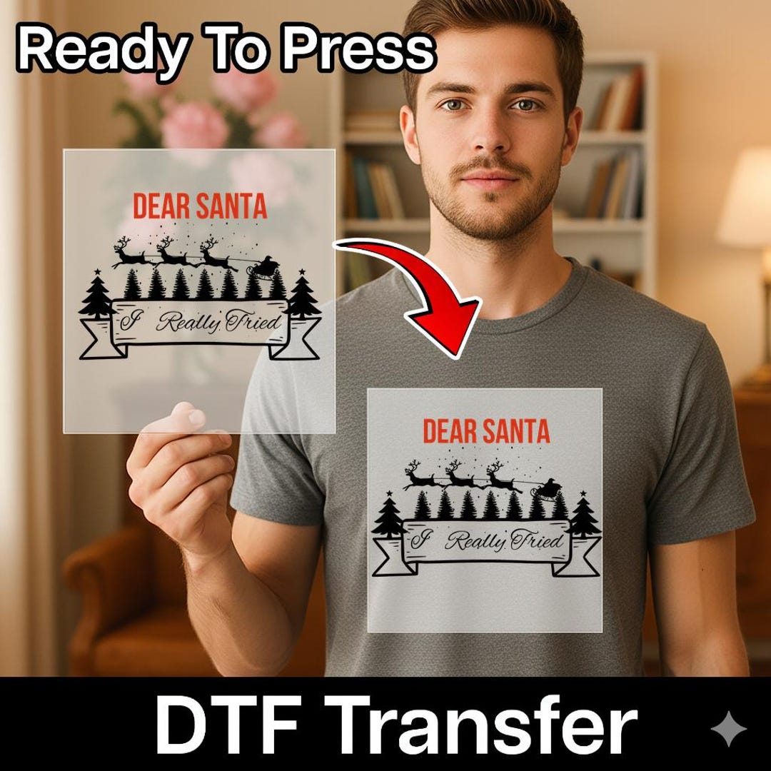 Funny Retro Christmas Quote DTF Transfer | Funny Holiday Quote Santa ...