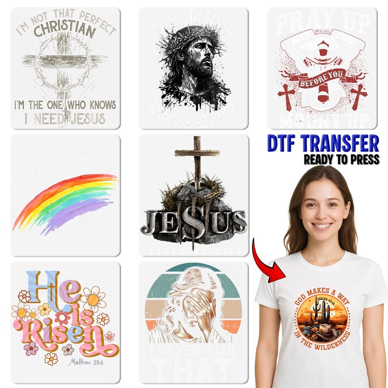 Jesus Weightlifting Humor Retro DTF Transfer, Funny Gym Christian Iron ...
