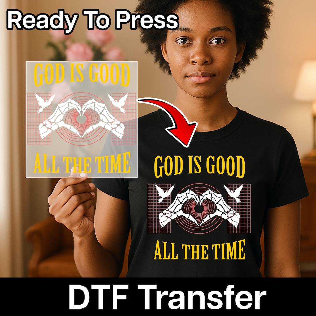 Gothic Faith DTF Transfer - Spiritual Skeleton Hands & Dove - Edgy ...