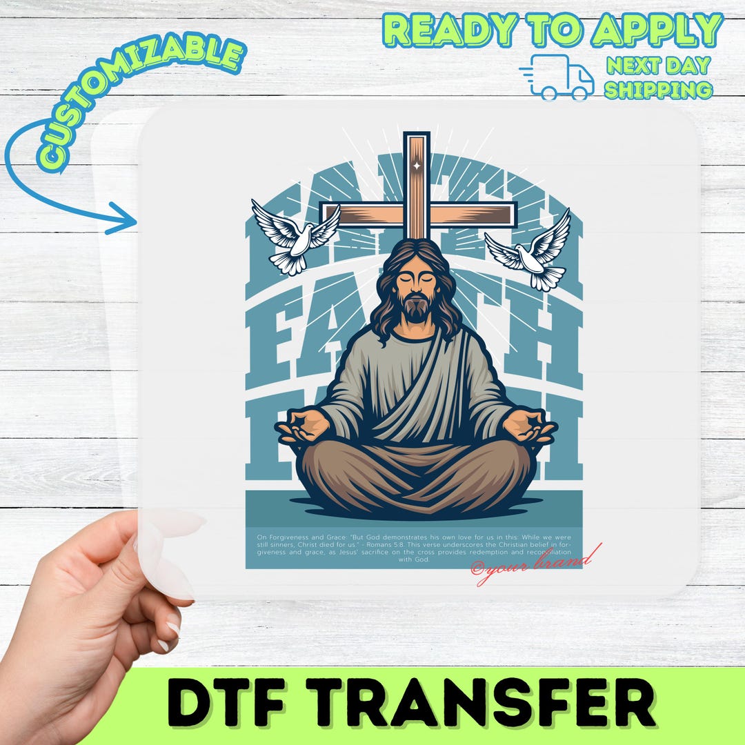 Faith Christian Iron-on DTF Transfer Jesus Meditation Tee Spiritual ...