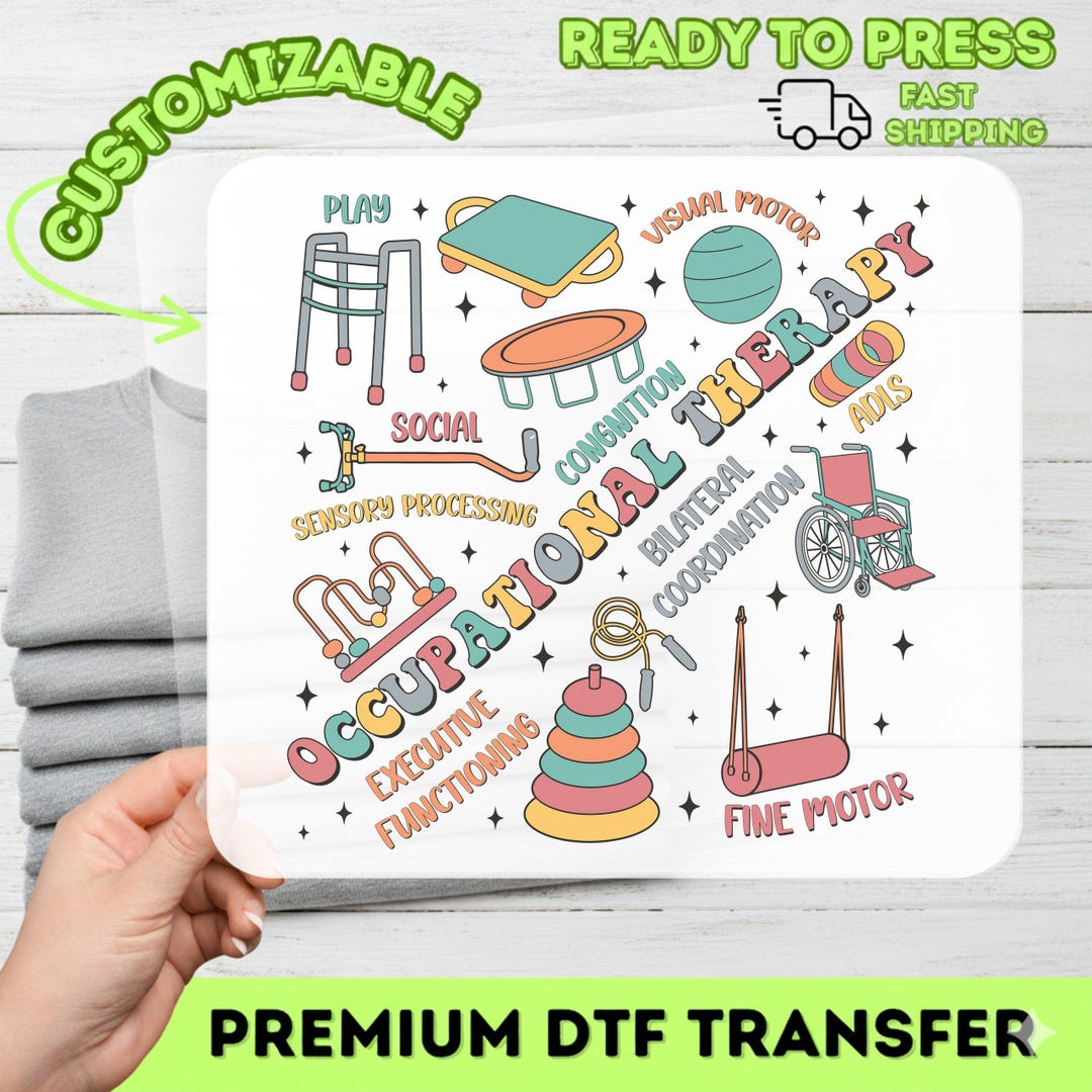 Occupational Therapy Tools Iron-on Decal, Ready to Press Therapy ...
