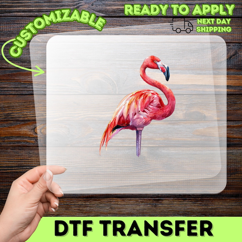 Cute Flamingo Summer DTF Transfer, Ready to Press Iron-on for Tropical ...