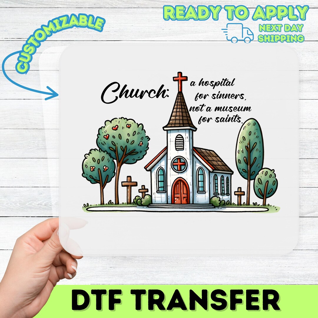 Charming Church Community DTF Transfer Ready to Press for Holiday ...