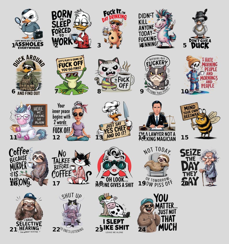 Sarcastic Detective Cartoon Duck Iron-on DTF Transfer for Adult Humor ...
