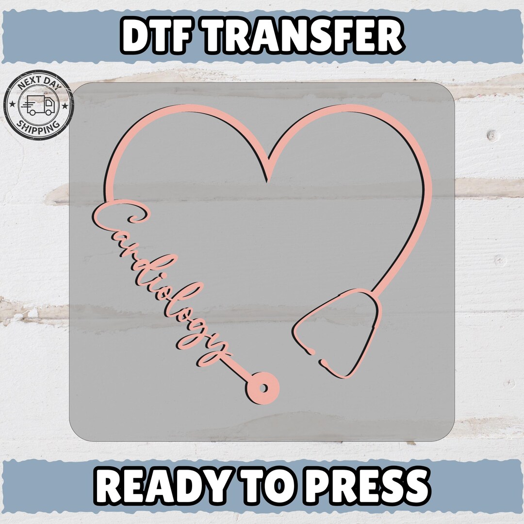 Cardiology Heart & Stethoscope Design for Medical Professionals - DTF ...