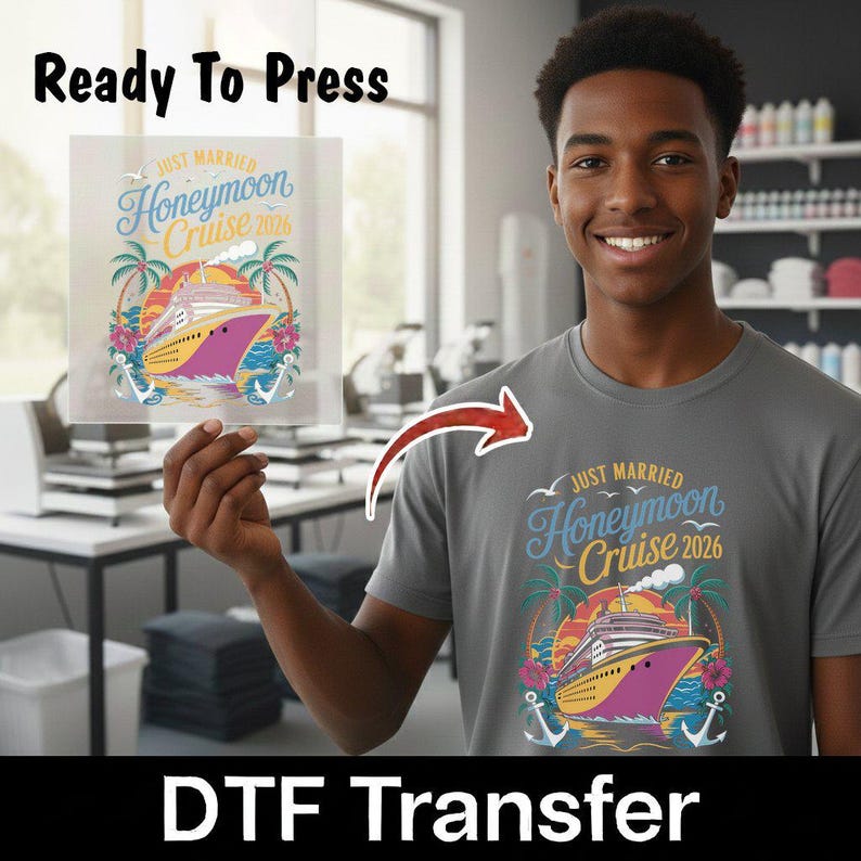 DTF Transfer Anniversary Cruise 2026 Design, Couple Vacation Memory ...