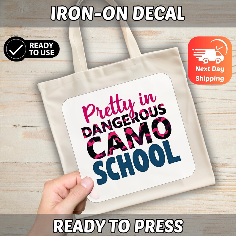 Edgy School Spirit DTF Transfer Apparel Ready to Press Pretty in Pink ...