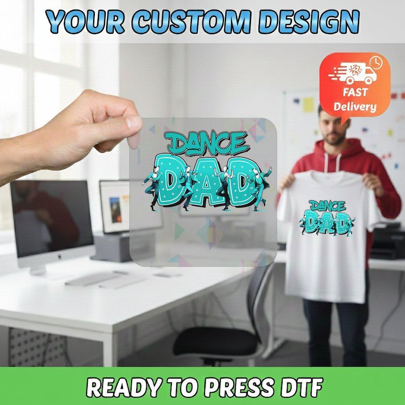 Dance Dad Heat Transfer, Funny Father's Day Iron-on Decal, Cartoon Suit ...
