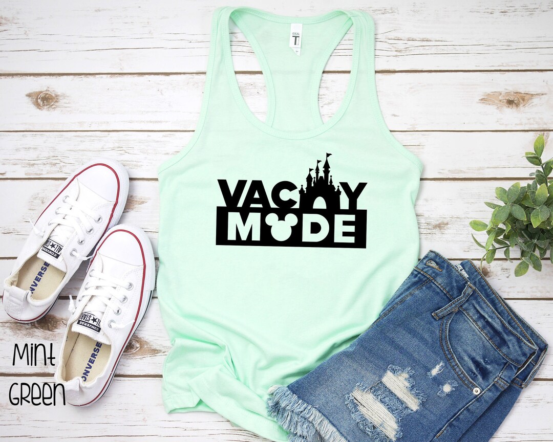Mickey Vacay Mode Womens Racerback Tank Theme Park Fantasy Vacation ...