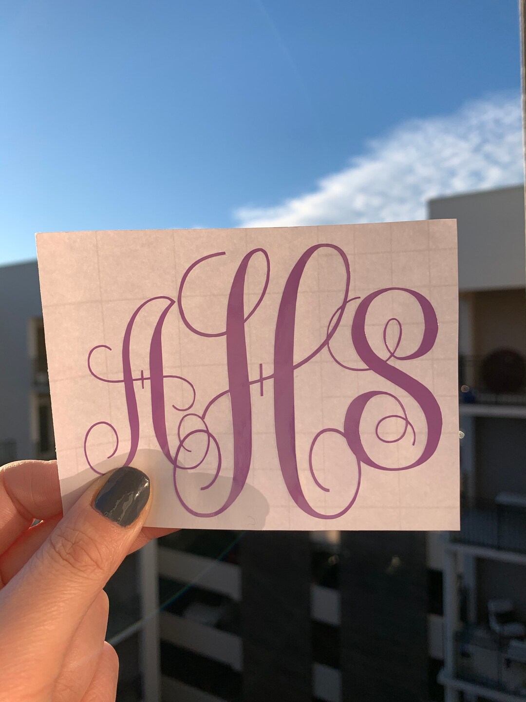 Custom Vinyl Monogram Decal - Etsy