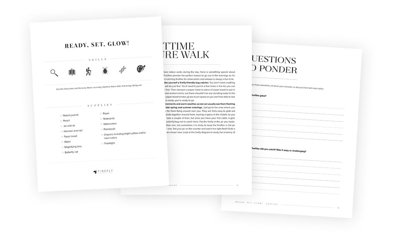 Firefly Nature School - Lesson - Insects - Ready, Set, Glow - Etsy