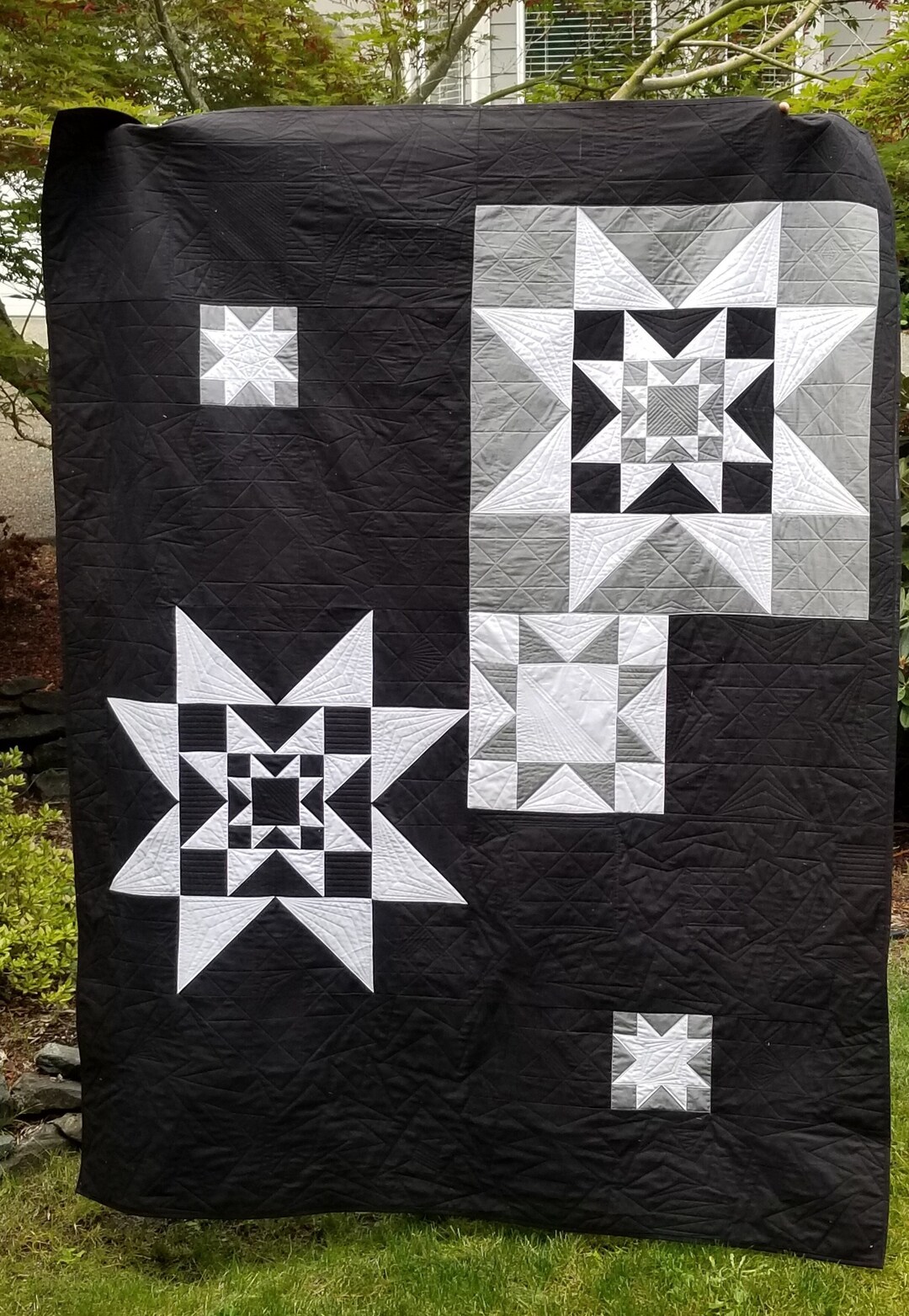 Midnight Sky - Quilt Pattern - Full Size/large Throw Size - 70" X 90 ...