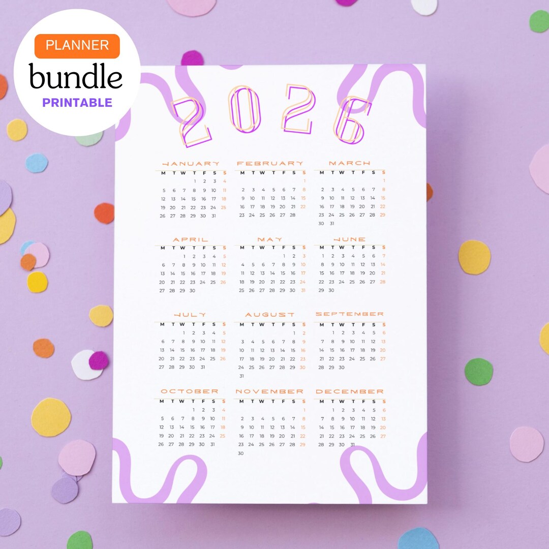 2026 Printable Planner Bundle | Calendar, Habit Tracker, To-do List ...