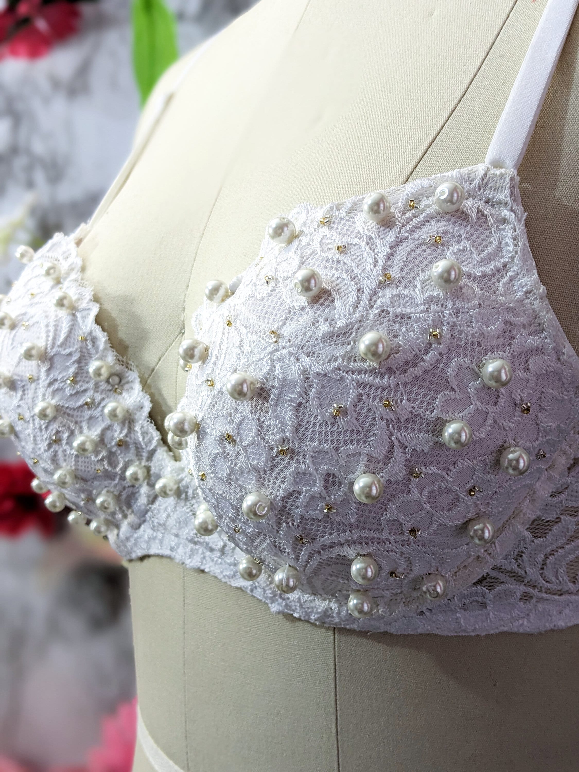 Selena-inspired White Pearl Bustier - Etsy