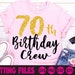 70th Birthday Crew Svg, 70th Birthday Svg, 70th Birthday Squad Svg, 70 ...
