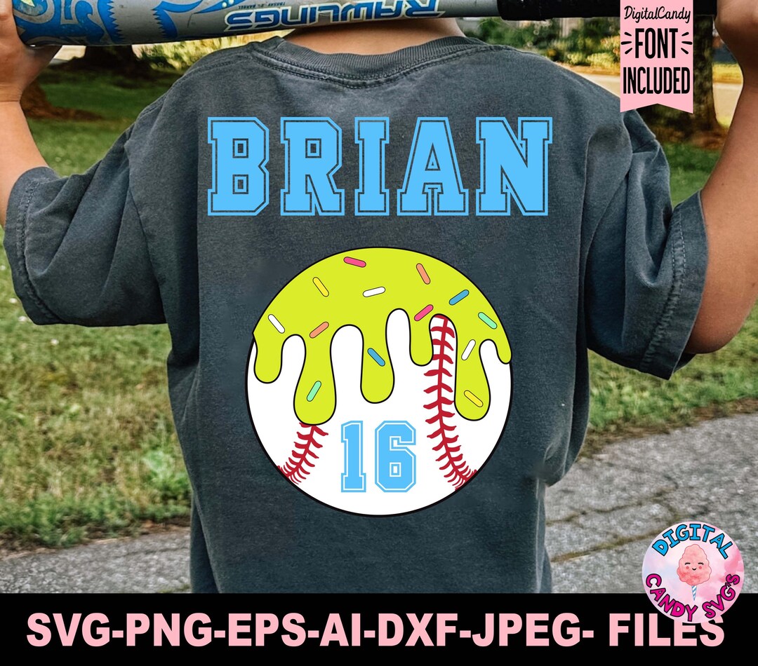 Baseball Drip Svg Png, Custom Name & Jersey Number Baseball, Baseball ...