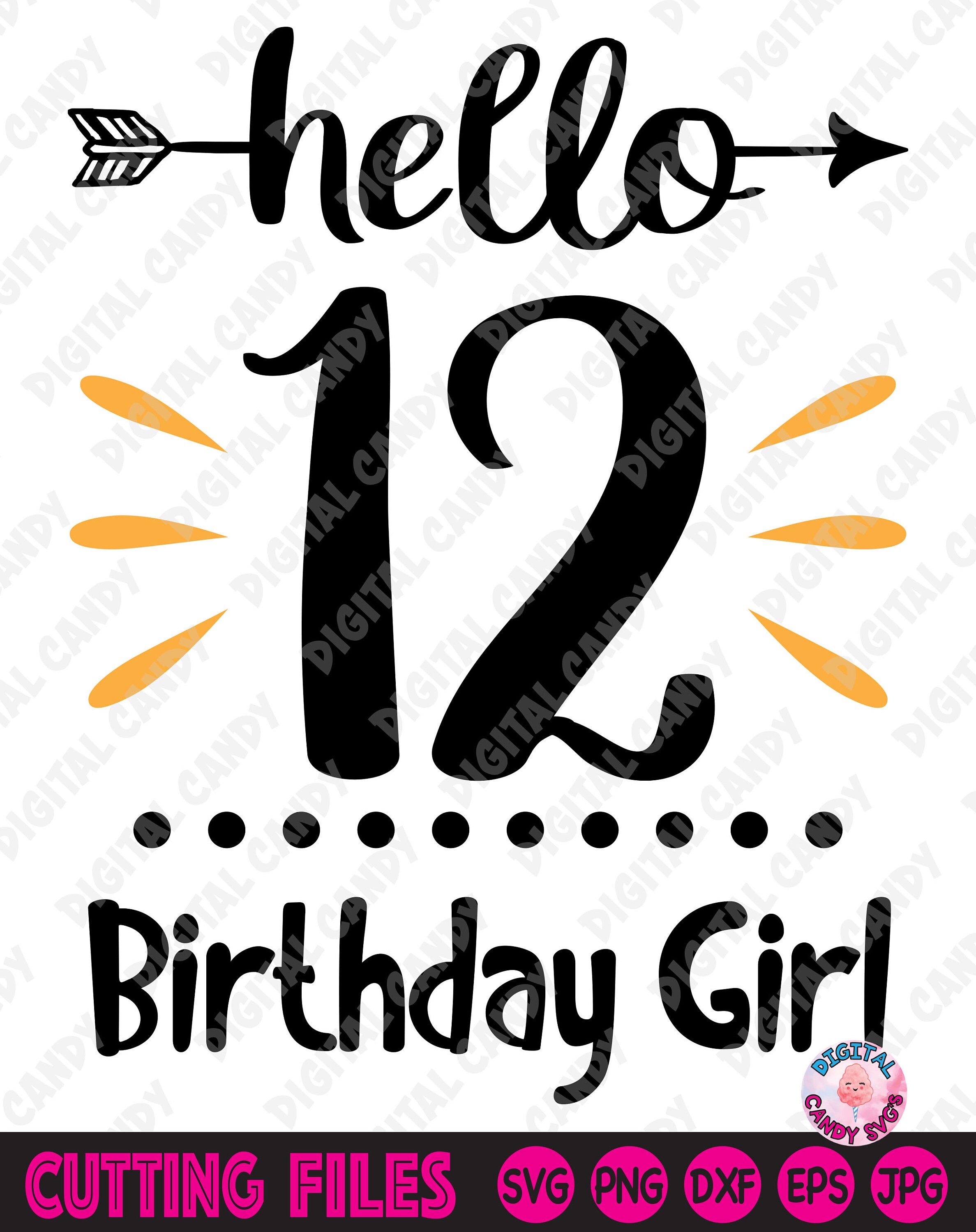 12th Birthday Svg Double Digits Svg Girls Birthday Svg 12th | Etsy