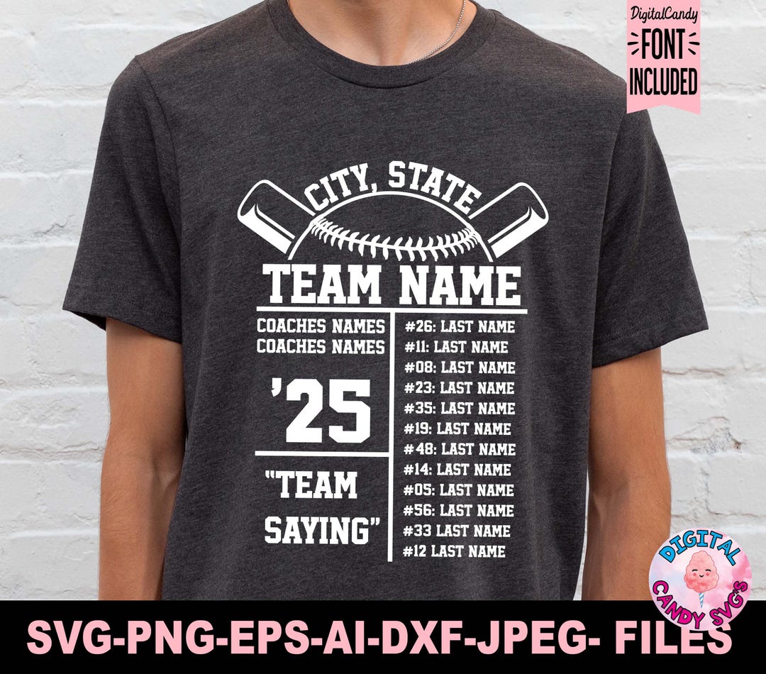 Baseball Roster Template Svg Png, Baseball Svg Png, Baseball Team ...