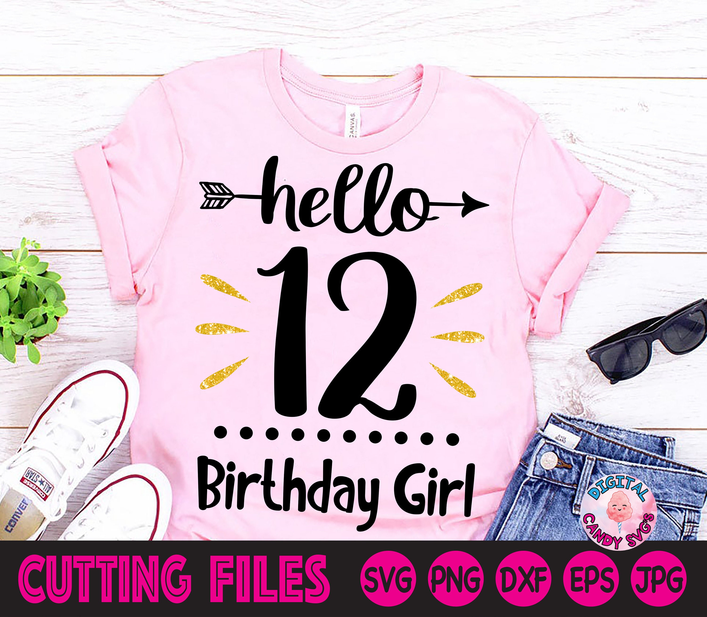 12th Birthday Svg Double Digits Svg Girls Birthday Svg 12th | Etsy