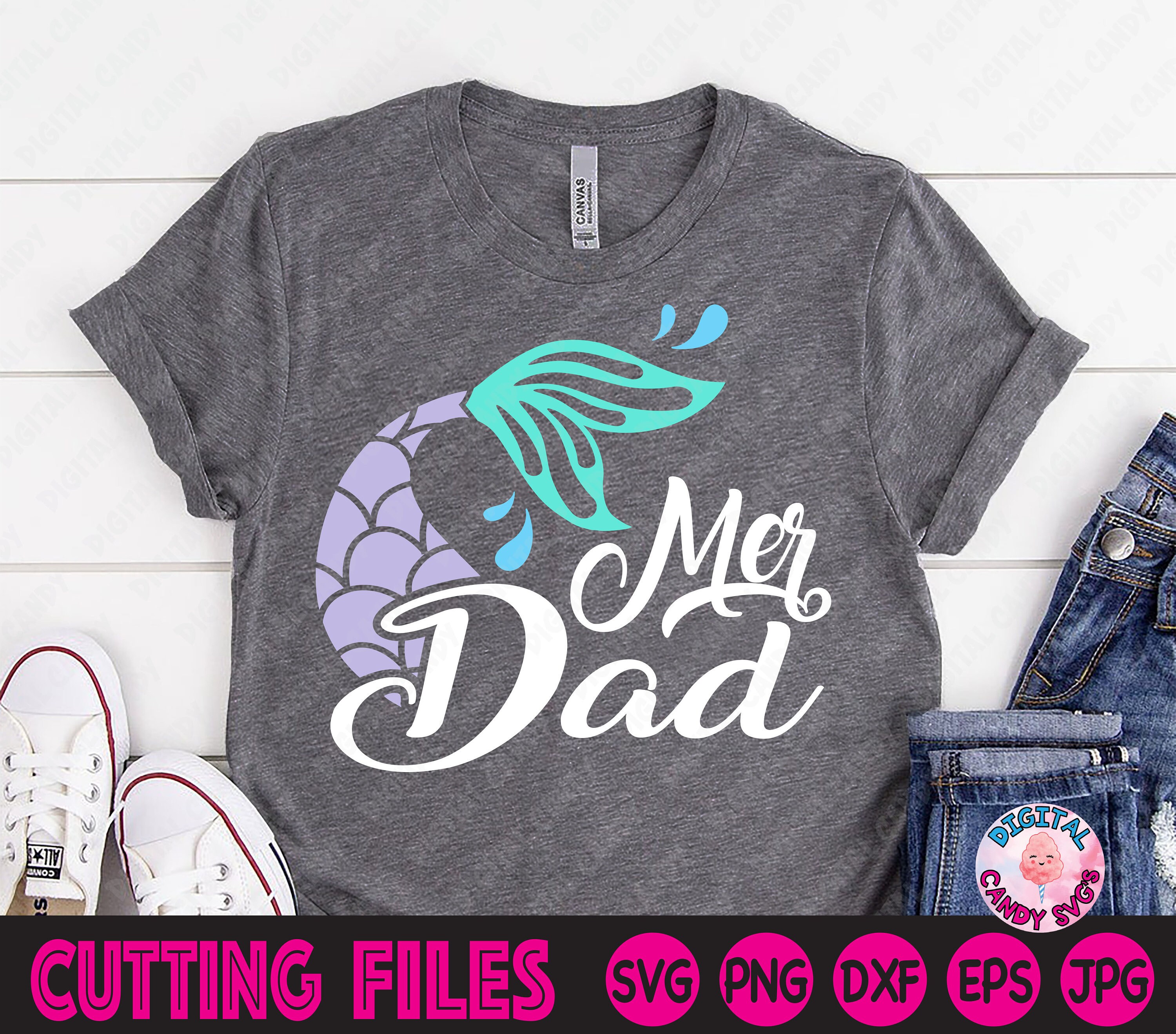 Mermaid Dad Svg Mermaid Birthday Svg Mermaid Svg Mer Dad | Etsy