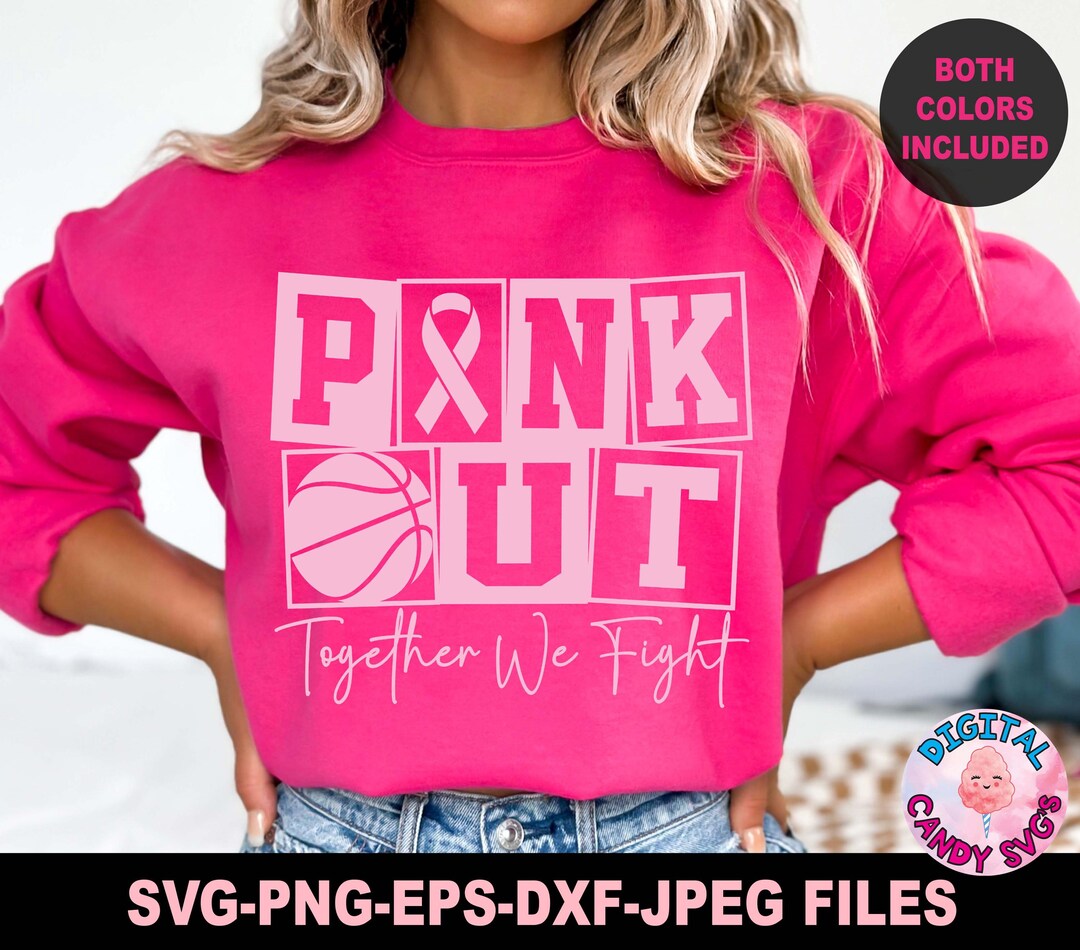 Pink Out Basketball Svg Png, Breast Cancer Awareness Svg, Together We ...