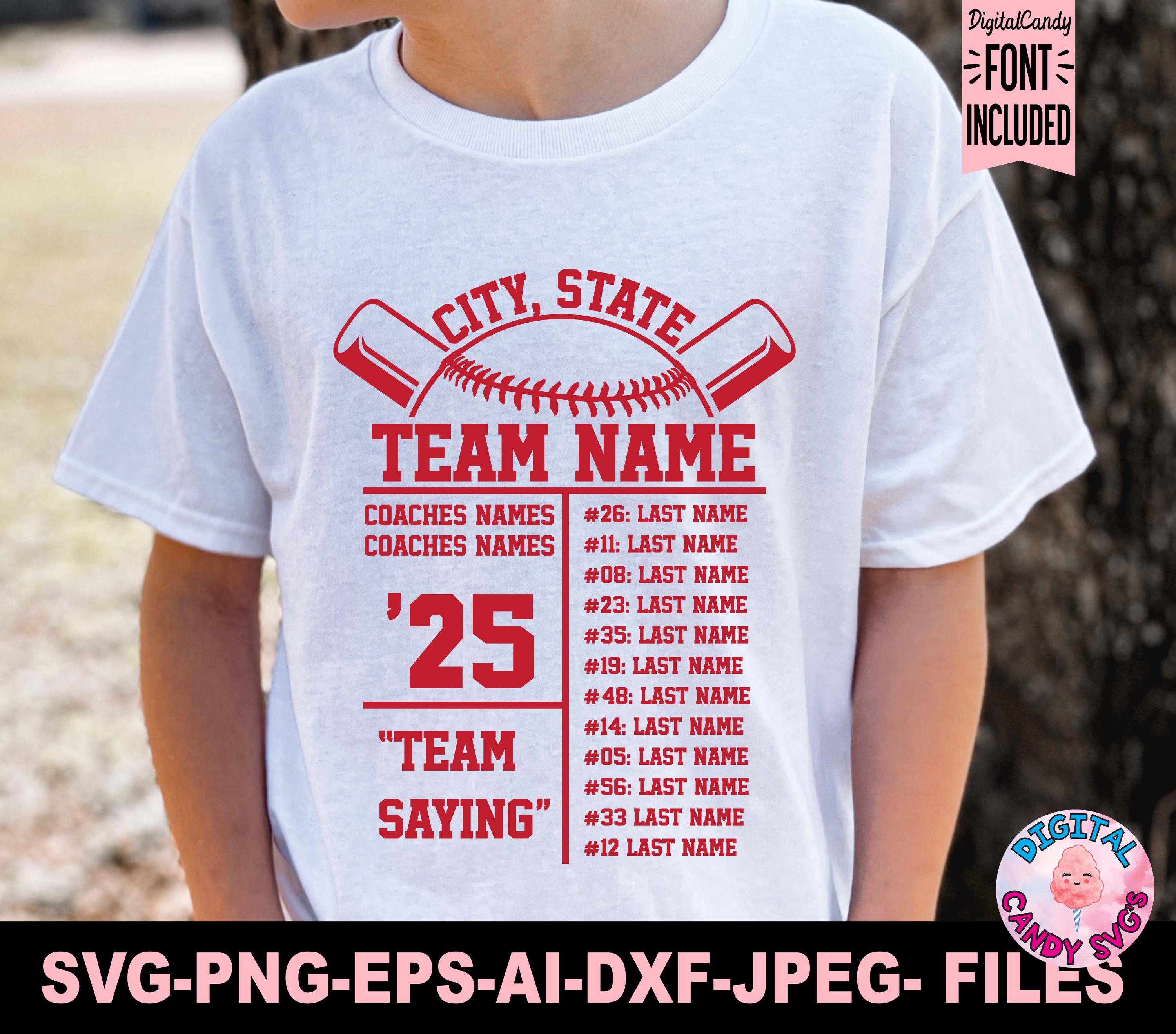 Softball Roster Template Svg Png, Softball Svg Png, Softball Team ...