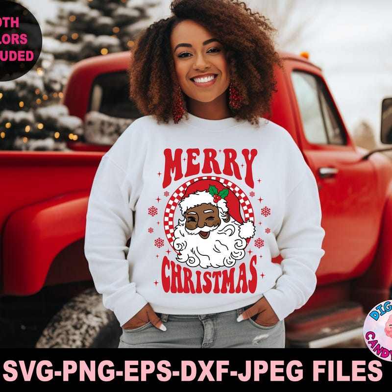 Black Santa Svg - Etsy