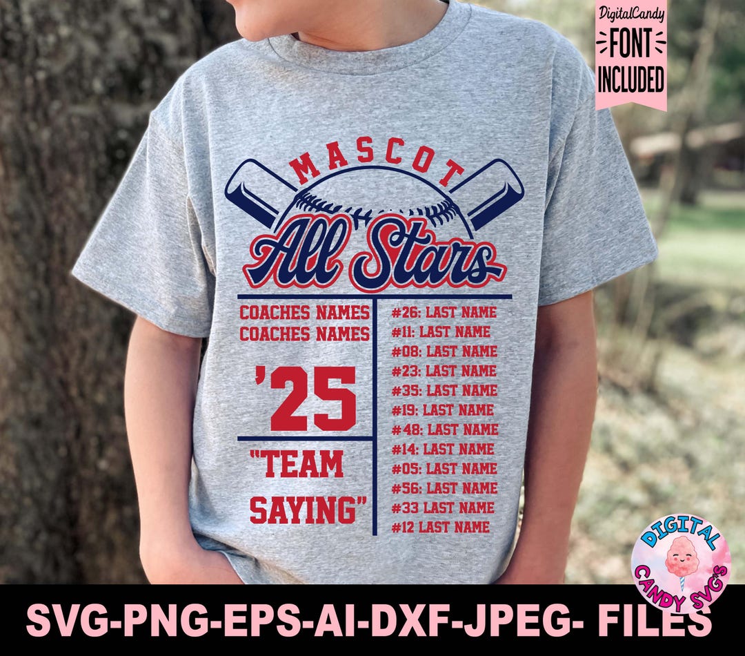 All Stars Roster Template Svg Png, Baseball Svg Png, All Stars Svg Png ...
