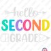 Hello Second Grade Svg, First Day of School Svg, Second Grade Svg, Back ...