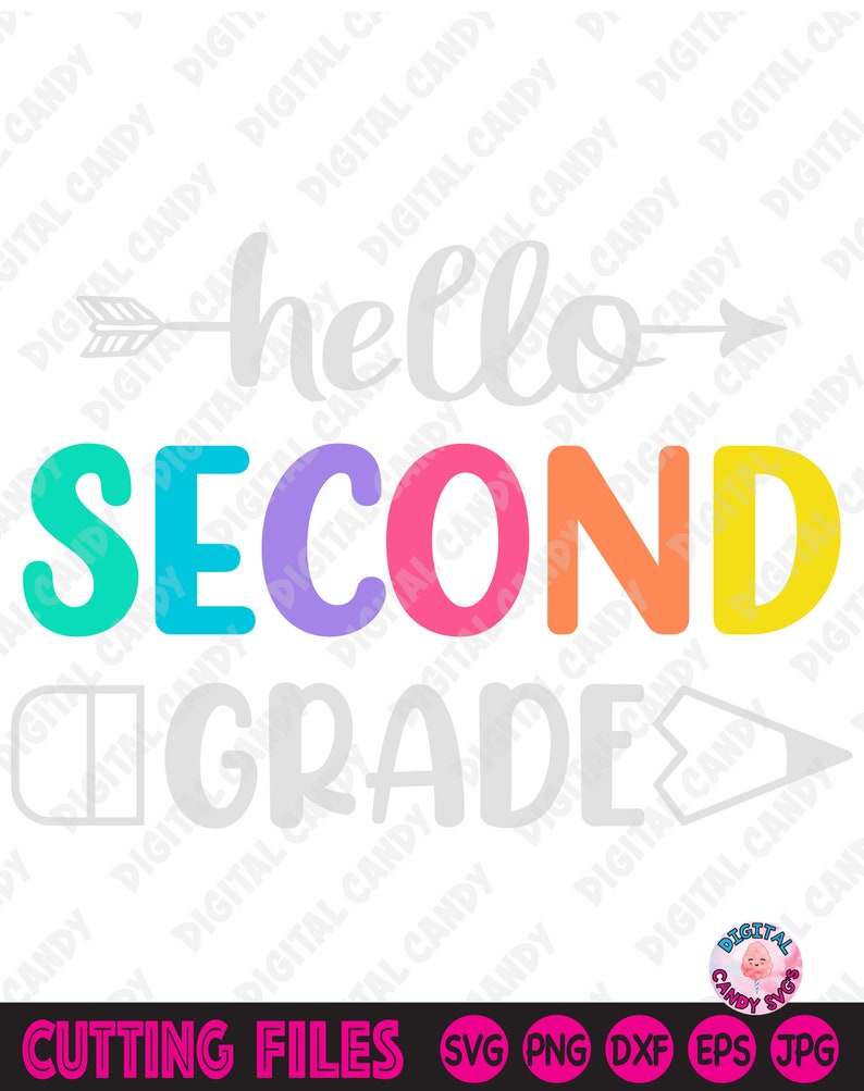 Hello Second Grade Svg First Day of School Svg Second Grade - Etsy