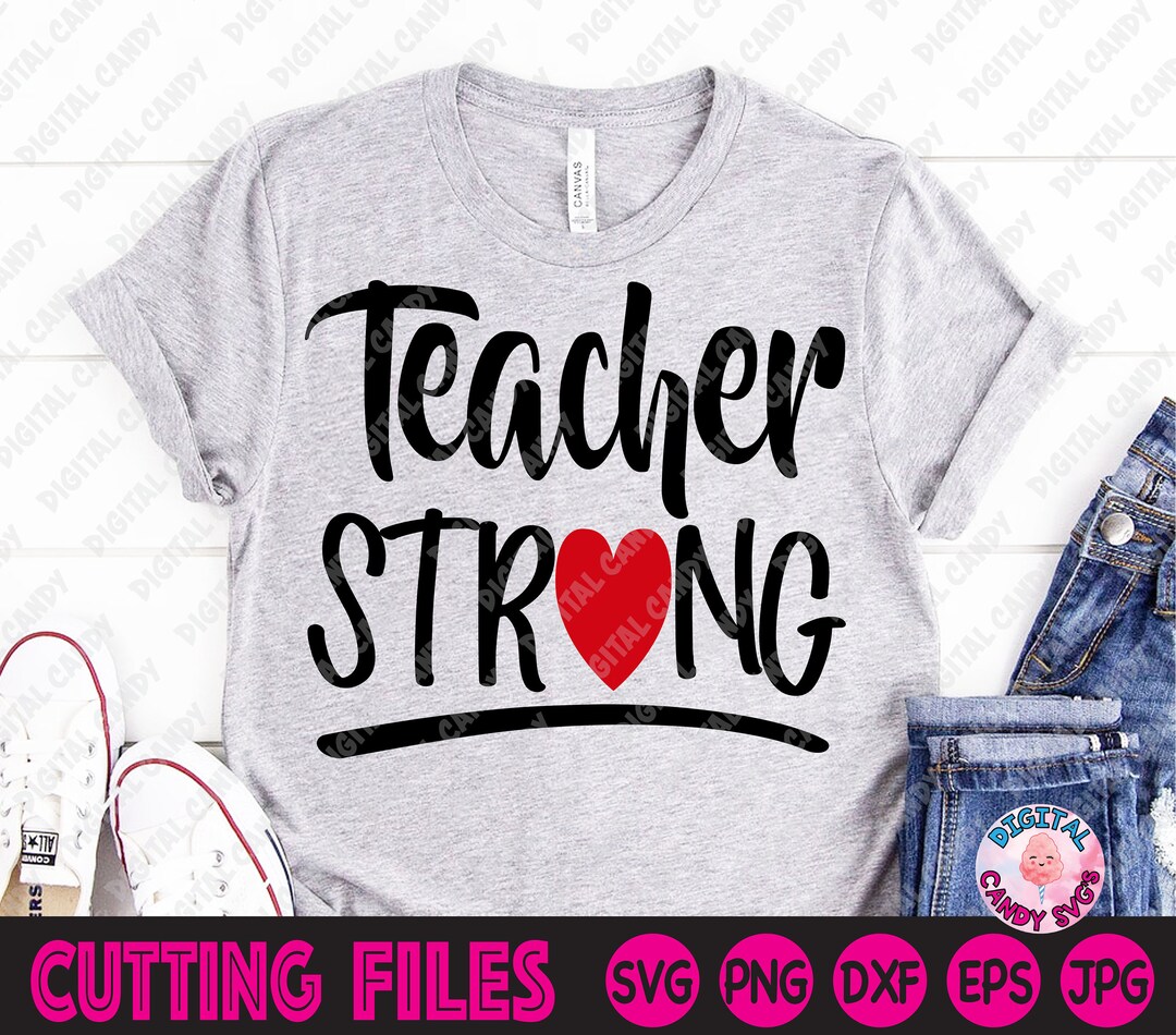 Teacher Strong Svg, Teacher Svg, Quarantine Svg, Social Distancing Svg ...
