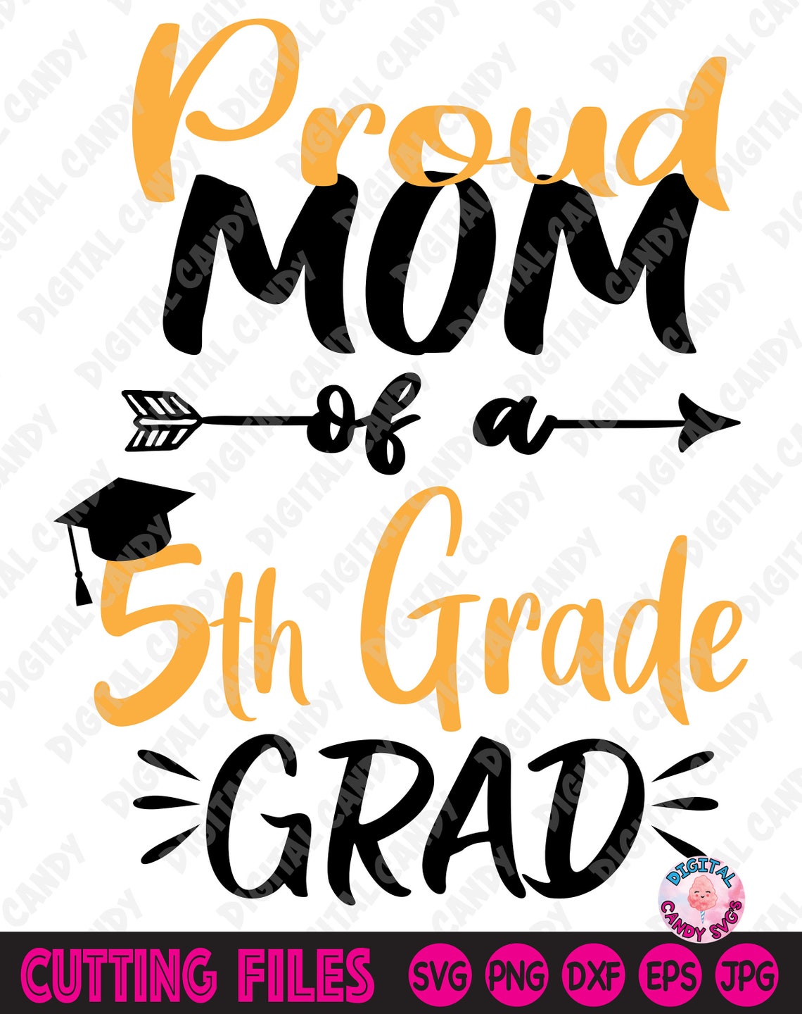 Proud Mom of a 5th Grade Grad Svg, Mom of a 5th Grade Graduate Svg ...