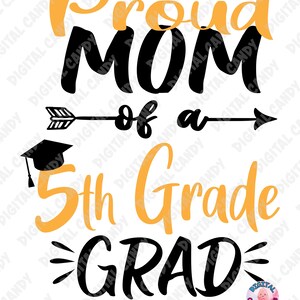 Proud Mom of a 5th Grade Grad Svg, Mom of a 5th Grade Graduate Svg ...