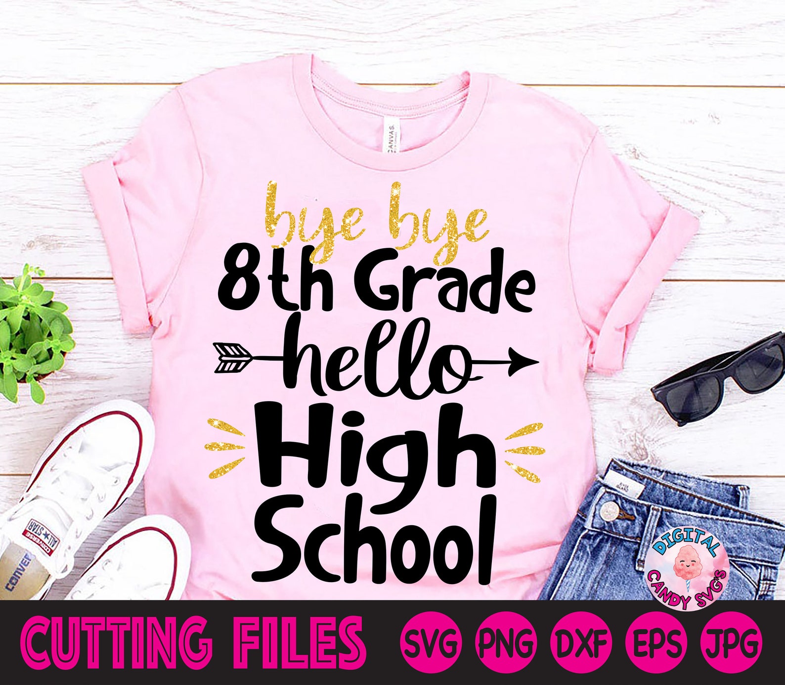 Bye Bye 8th Grade Hello High School Svg 8th Grade Graduation - Etsy