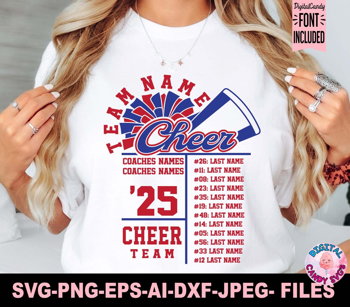 Cheer Roster Template Svg Png, Cheer Svg Png, Cheer Team Template Svg ...