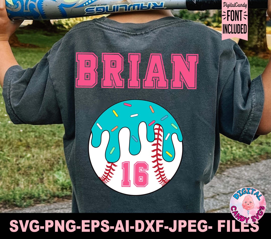 Baseball Drip Svg Png, Custom Name & Jersey Number Baseball, Baseball ...