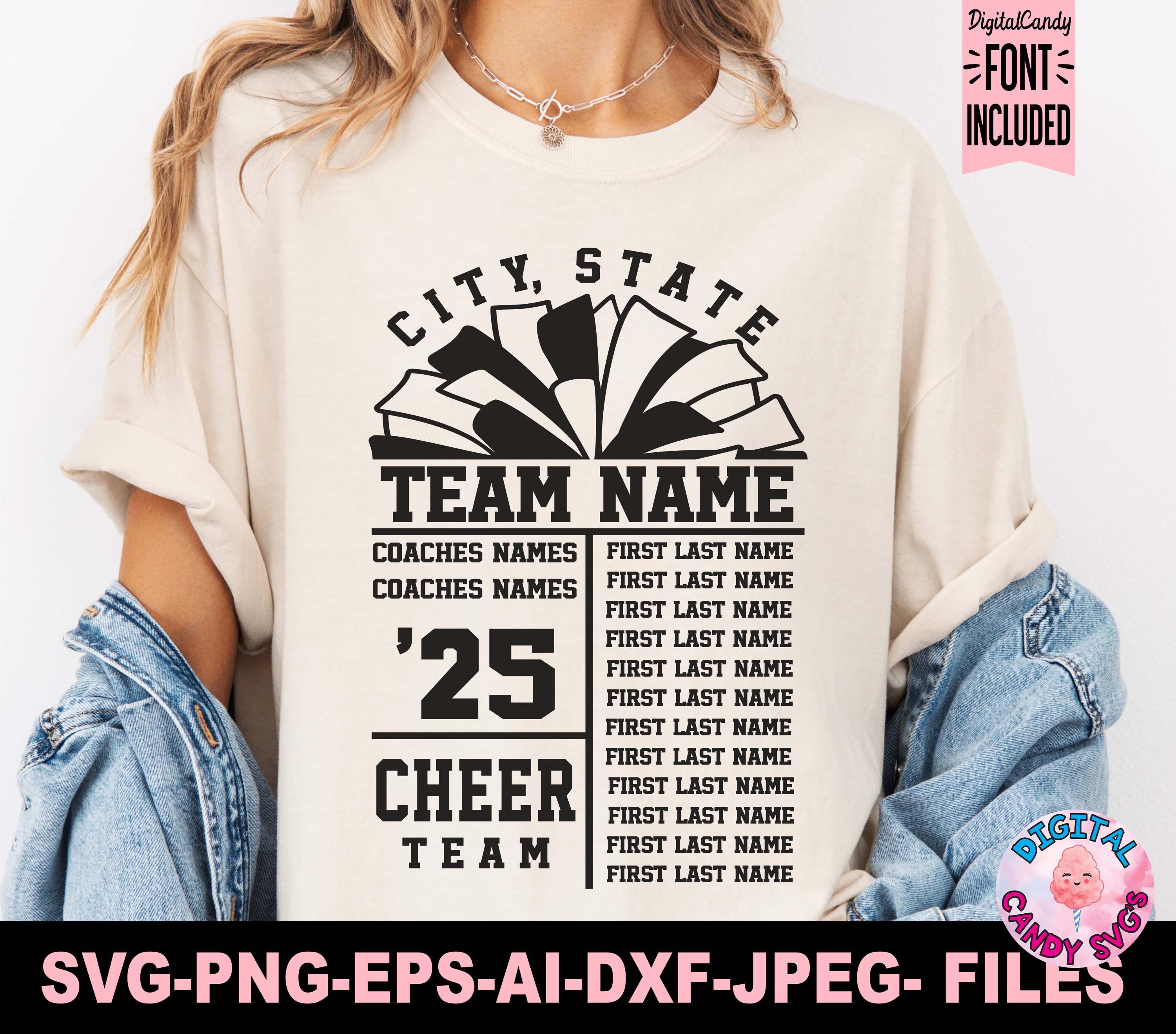 Cheer Team Roster Template Svg Png, Cheer Svg Png, Cheer Team Template ...