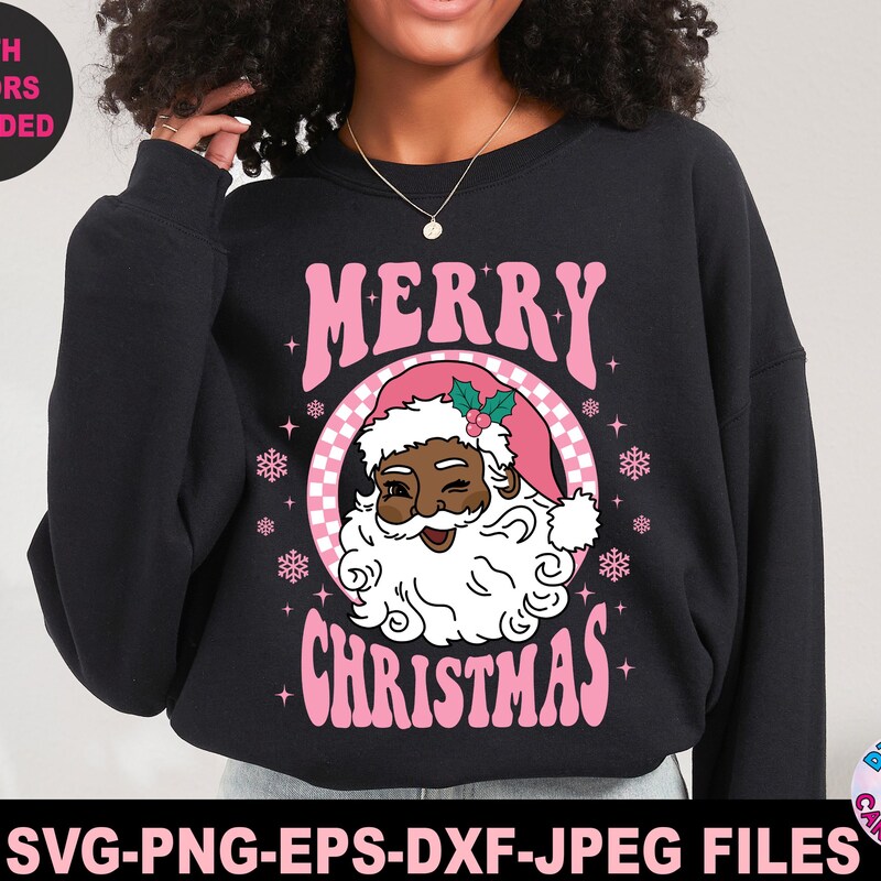 Black Santa Svg - Etsy