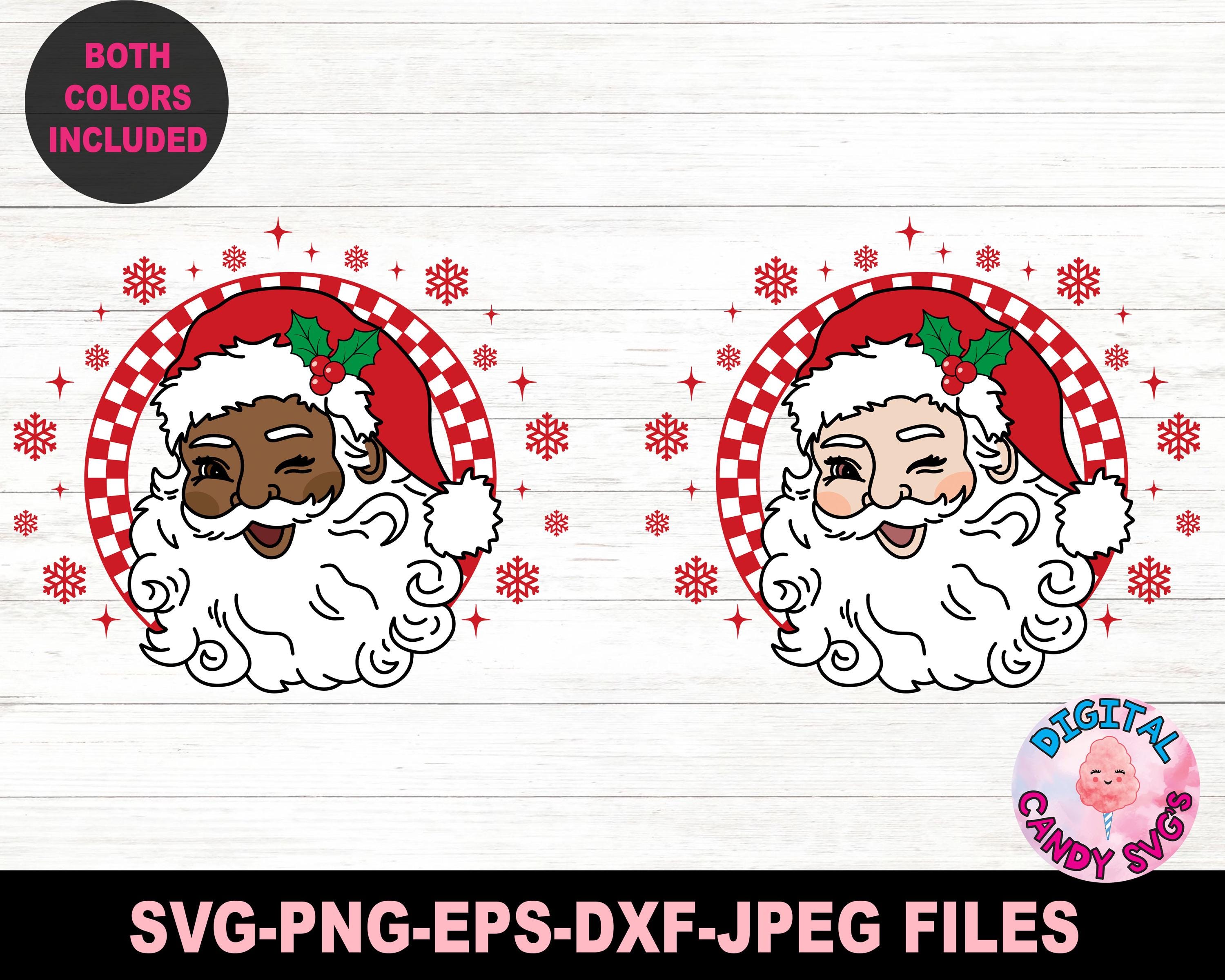 Merry Christmas Black Santa Svg Png, Retro Christmas Svg Png, Christmas ...