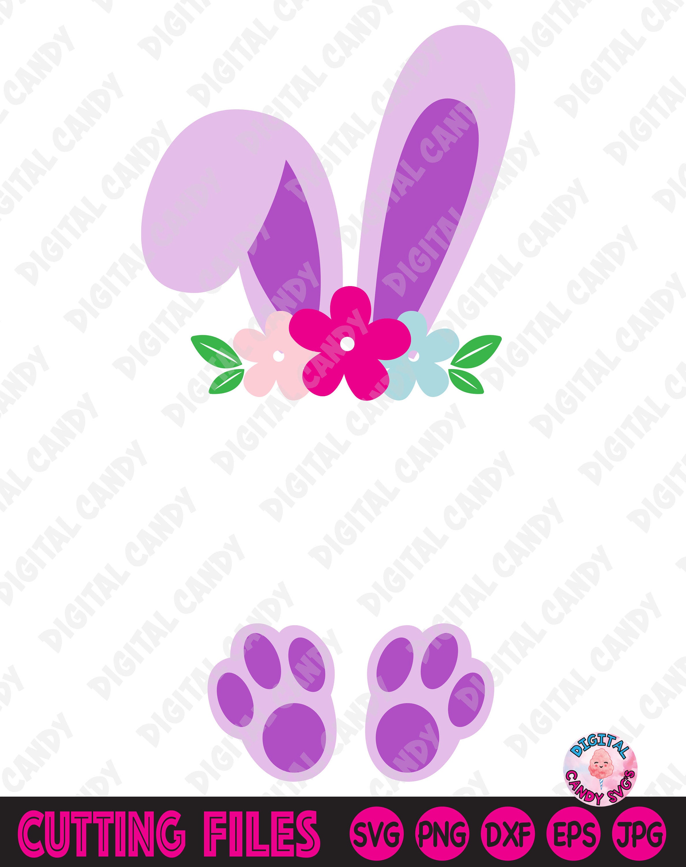 Bunny Monogram Svg Easter Svg Easter Monogram Svg Girl | Etsy