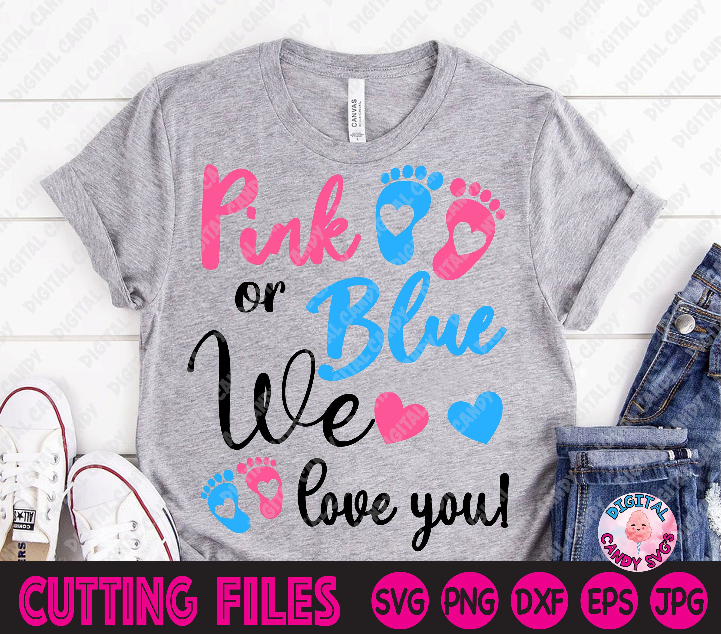Rosa o azul Te amamos Svg, Rosa o azul Mamá te ama Svg, Papá te ama ...