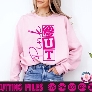 Pink Out Volleyball Svg Png, Breast Cancer Awareness Svg, Together We ...