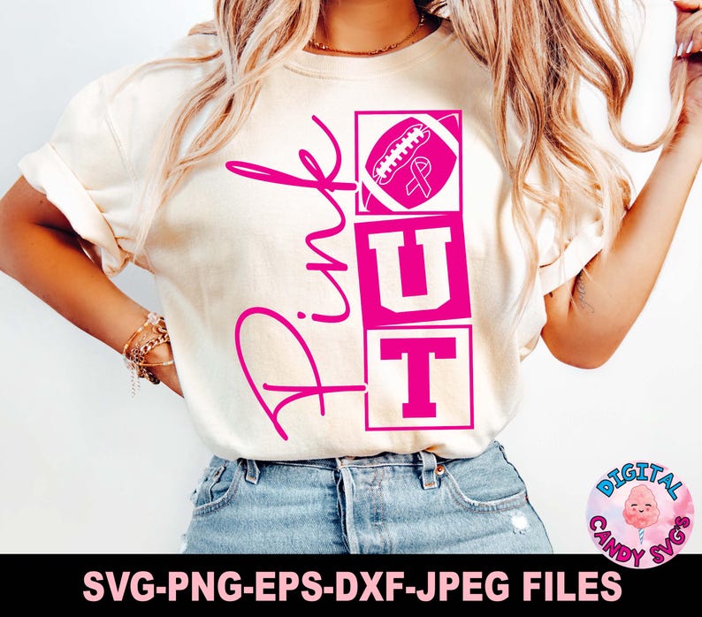 Pink Out Football Svg Png, Breast Cancer Awareness Svg Png, Together We ...