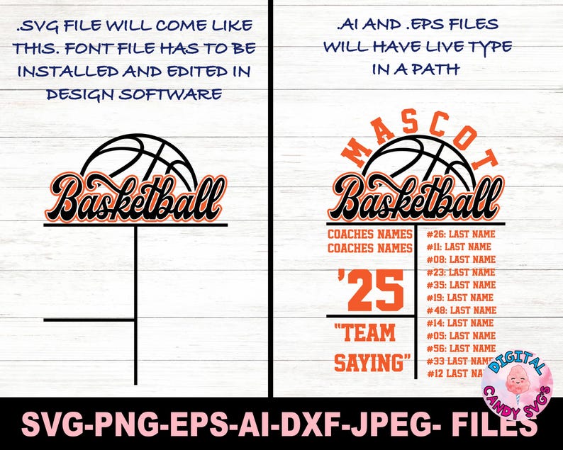 Basketball Roster Template Svg Png, Basketball Svg Png, Basketball Team ...