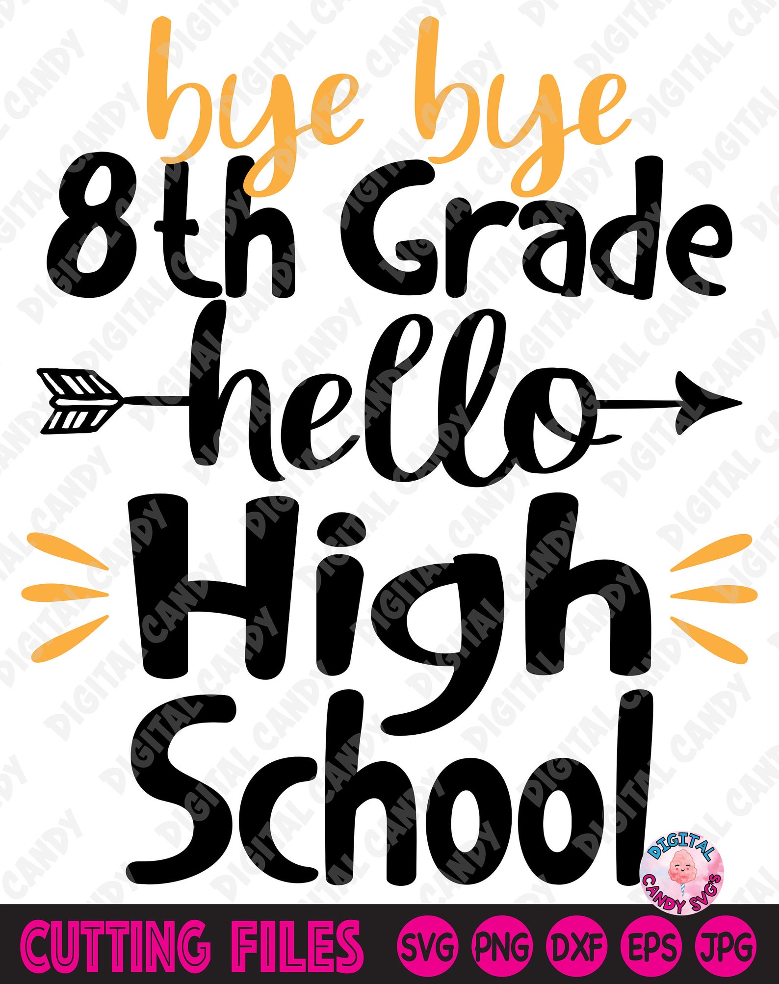 Bye Bye 8th Grade Hello High School Svg 8th Grade Graduation - Etsy