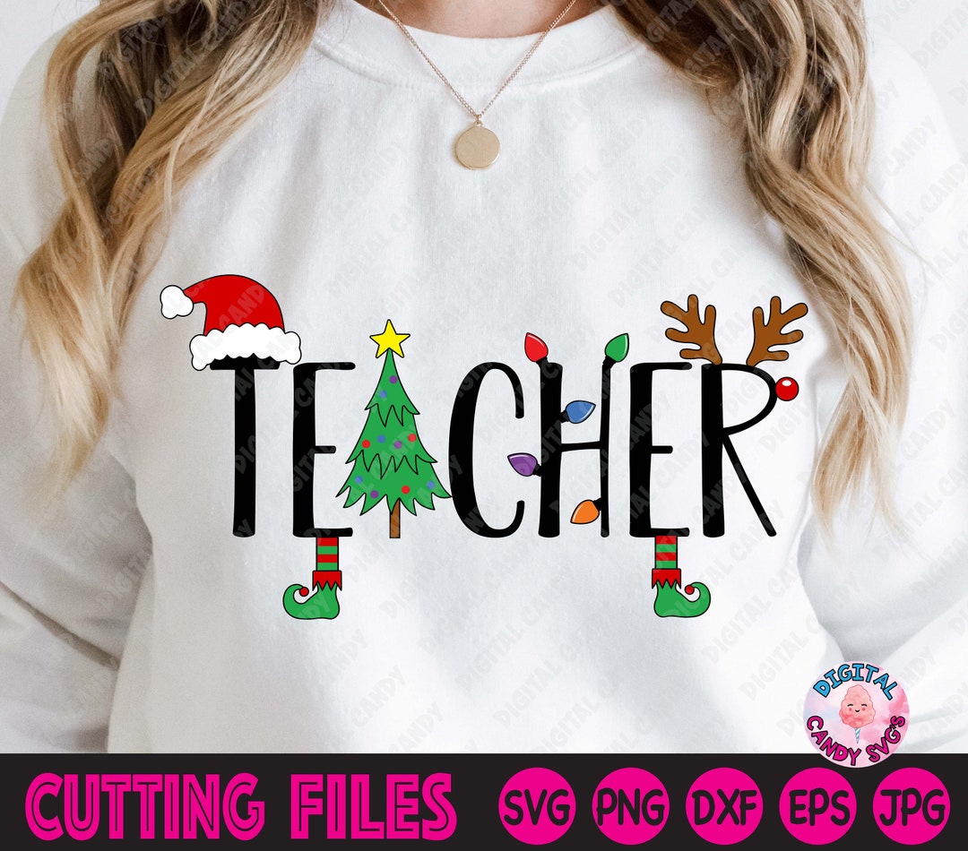 Teacher Christmas Svg, Christmas Svg, Merry Teacher Svg, Teacher ...