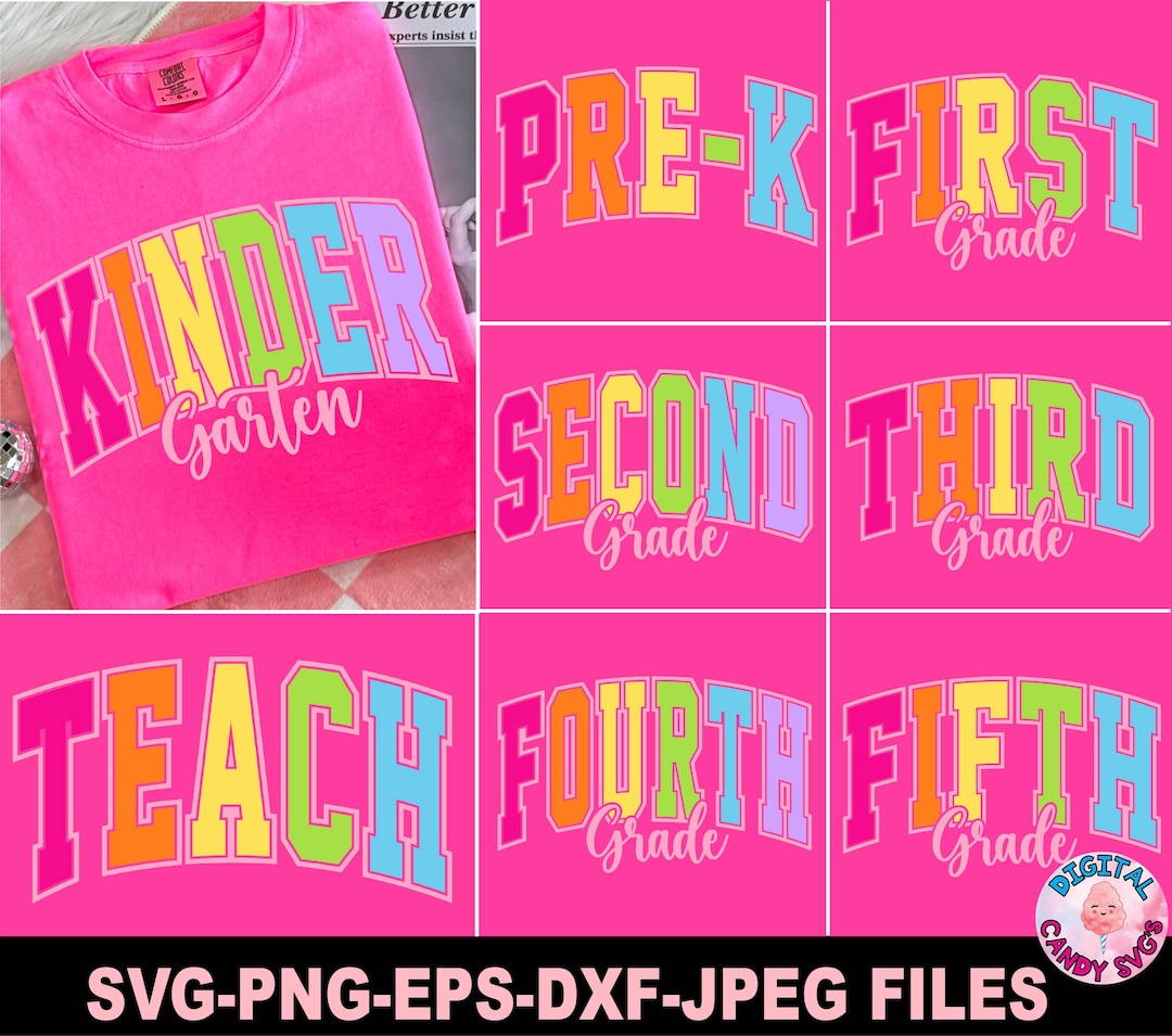 Neon Back to School Bundle Svg Png, Preppy Back to School Bundle Svg ...