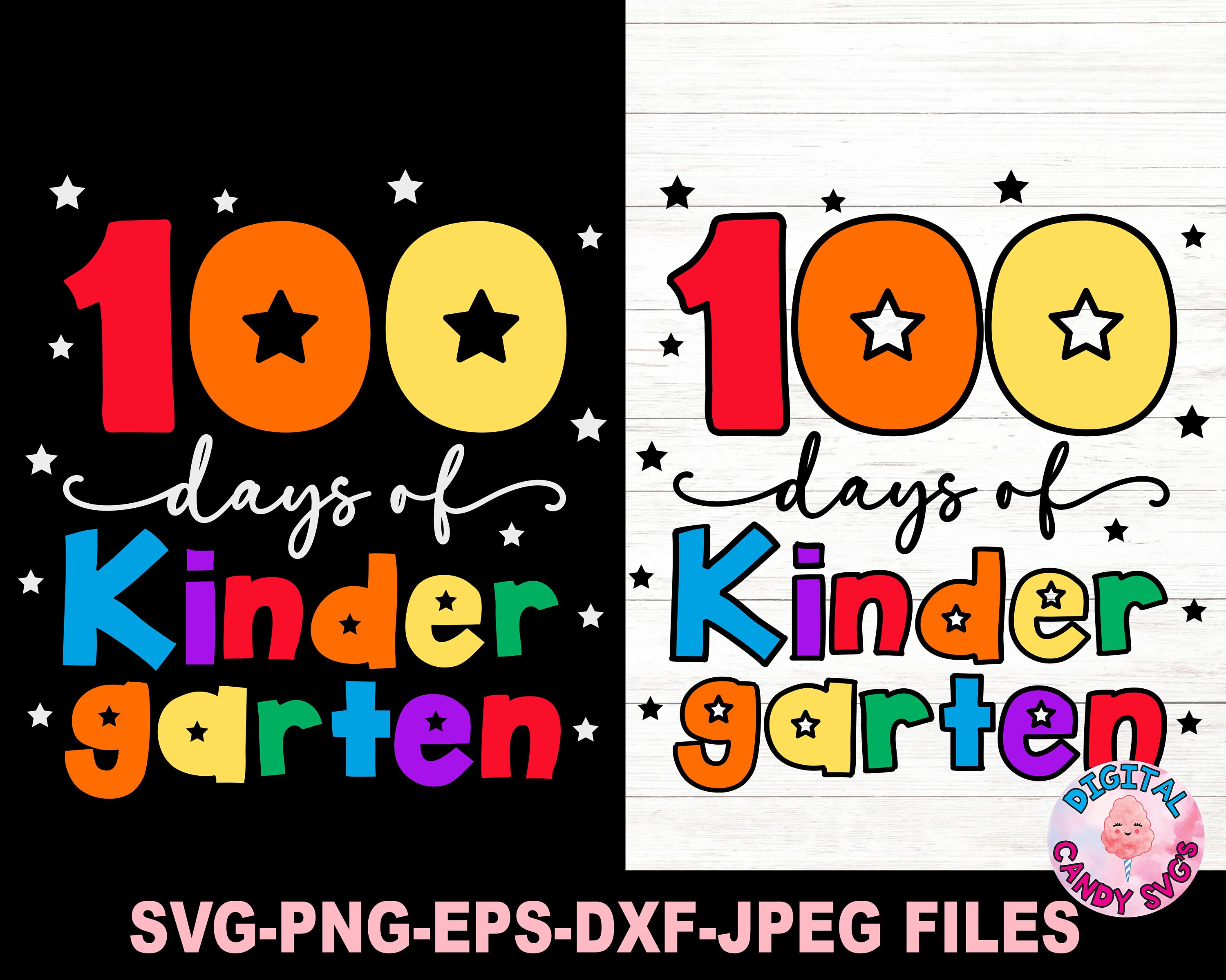 100 Days of Kindergarten Svg, 100 Days of School Svg, 100 Happy Days of ...