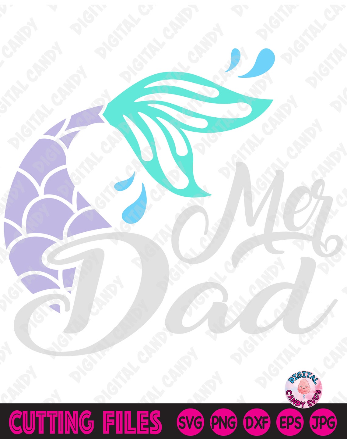 Mermaid Dad Svg Mermaid Birthday Svg Mermaid Svg Mer Dad | Etsy